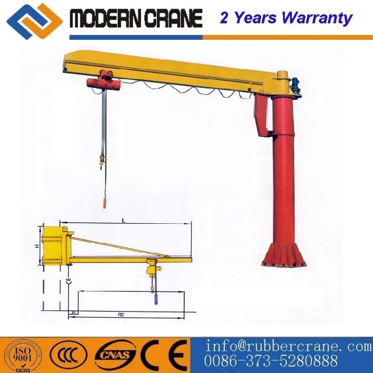 Floor Mounted Jib Crane Rotating Arm Crane Post Crane - Buy Post Crane ...