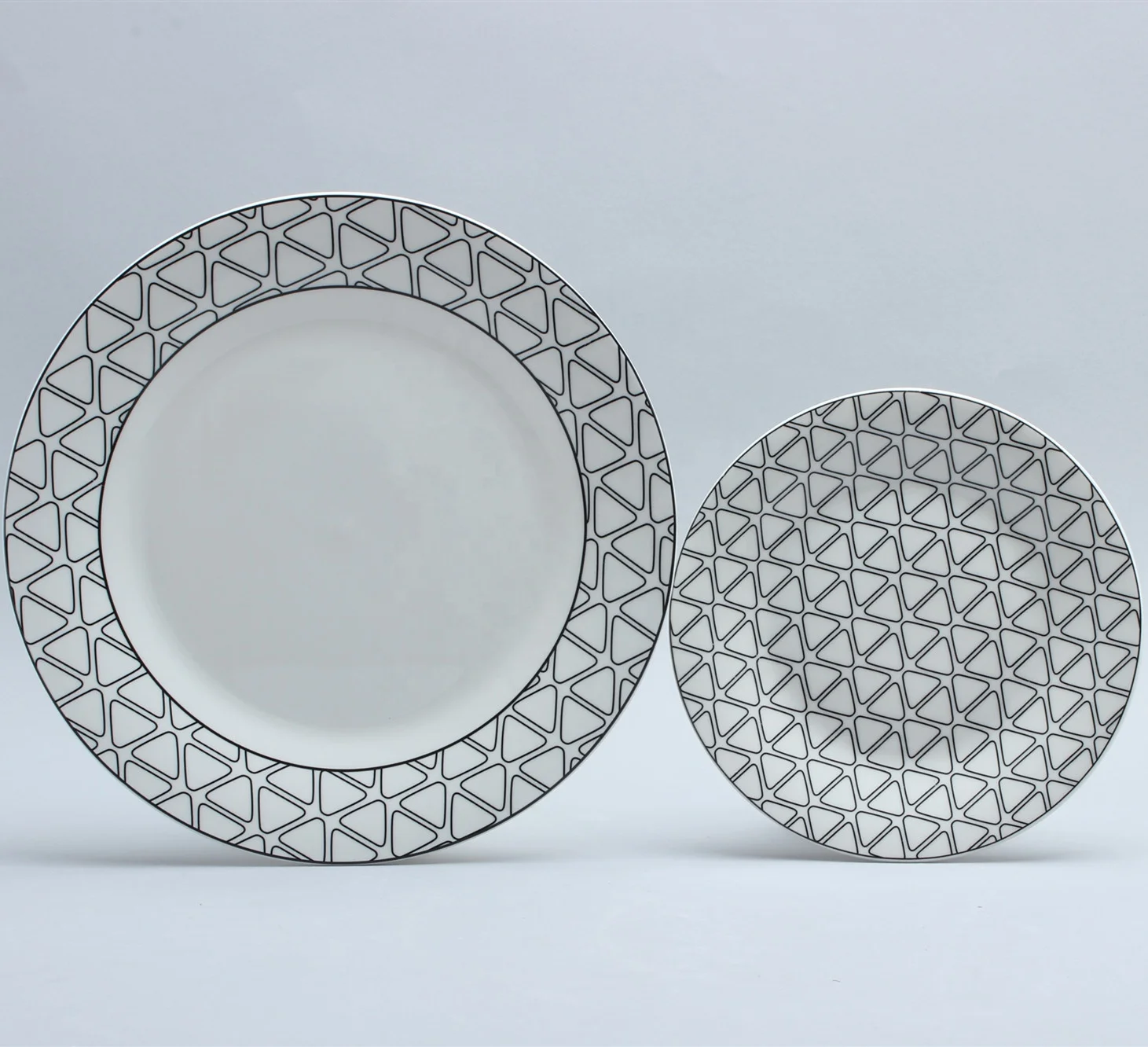 20pcs Geometric Patterns Porcelain Dinner Set With Decals Ceramic ...