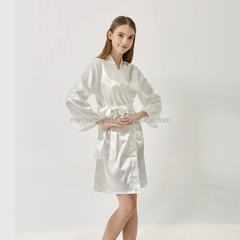 Polyester Satin Women Short Bath Robe| Alibaba.com
