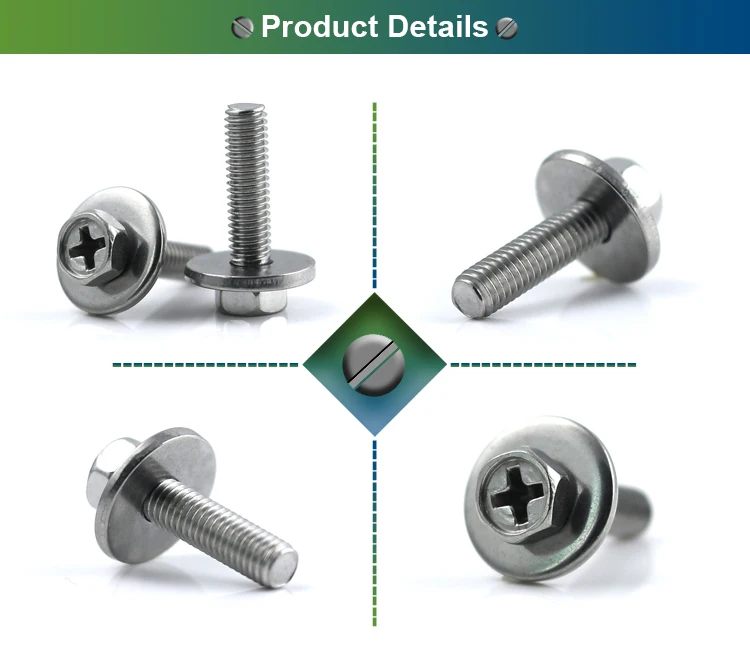 Pm/qw6#-32*7.9 Square Drive Pan Head Sems Screw With Square Washer In ...