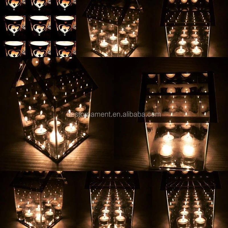Infinity Light Mirror Candle Holders - Handmade Glass Tea Light Holders ...