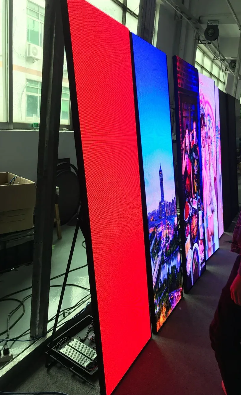 Foldable Led Poster Display Standing P1.86 P2 P2.5 Indoor Video Wall ...