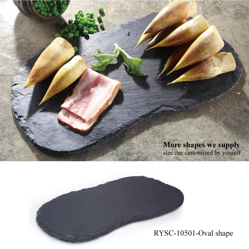 Wholesale Stone Blacsale BBQ Sizzling Plate Steak Slate Plate