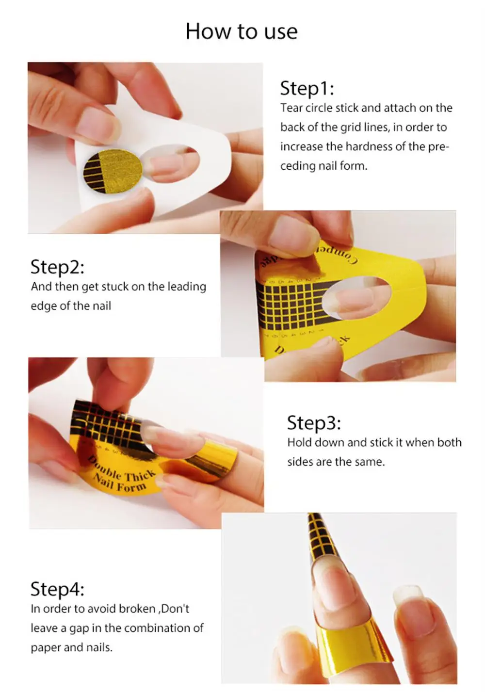 Aluminum Custom Dual Nail Form Private Label Clear Acrylic Extension ...