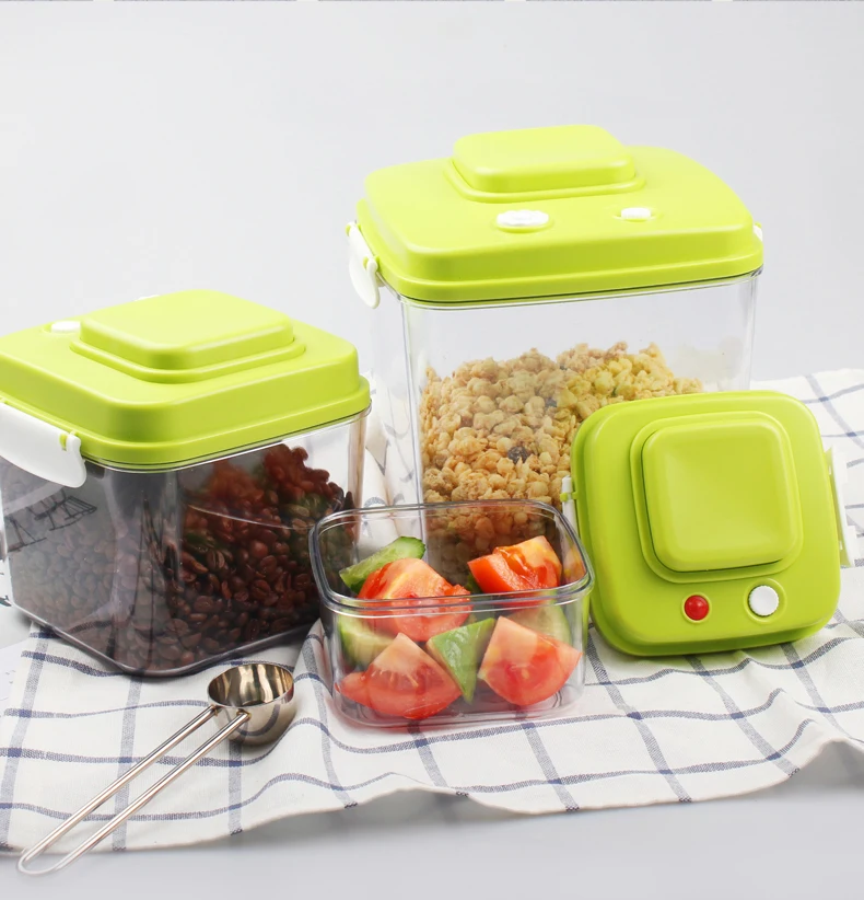 One-button Inner Pump Airtight Plastic Food Storage Vacuum Container ...