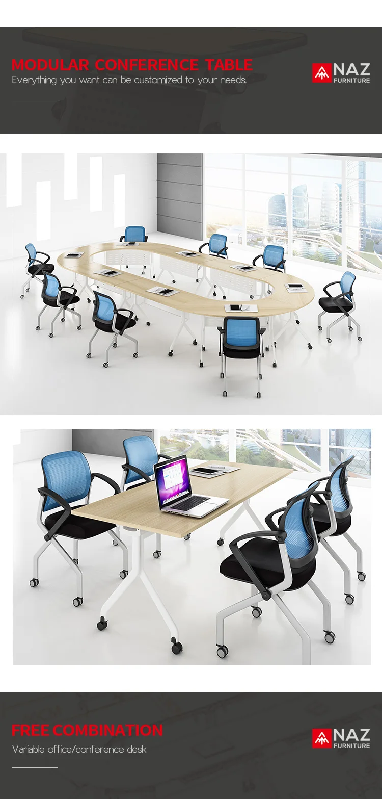 20 Person Movable Folding Conference Table Modern For Meeting Room ...