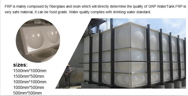Smc Water Tank With Elevated Steel Fiberglass Frp Sectional Water Tank ...
