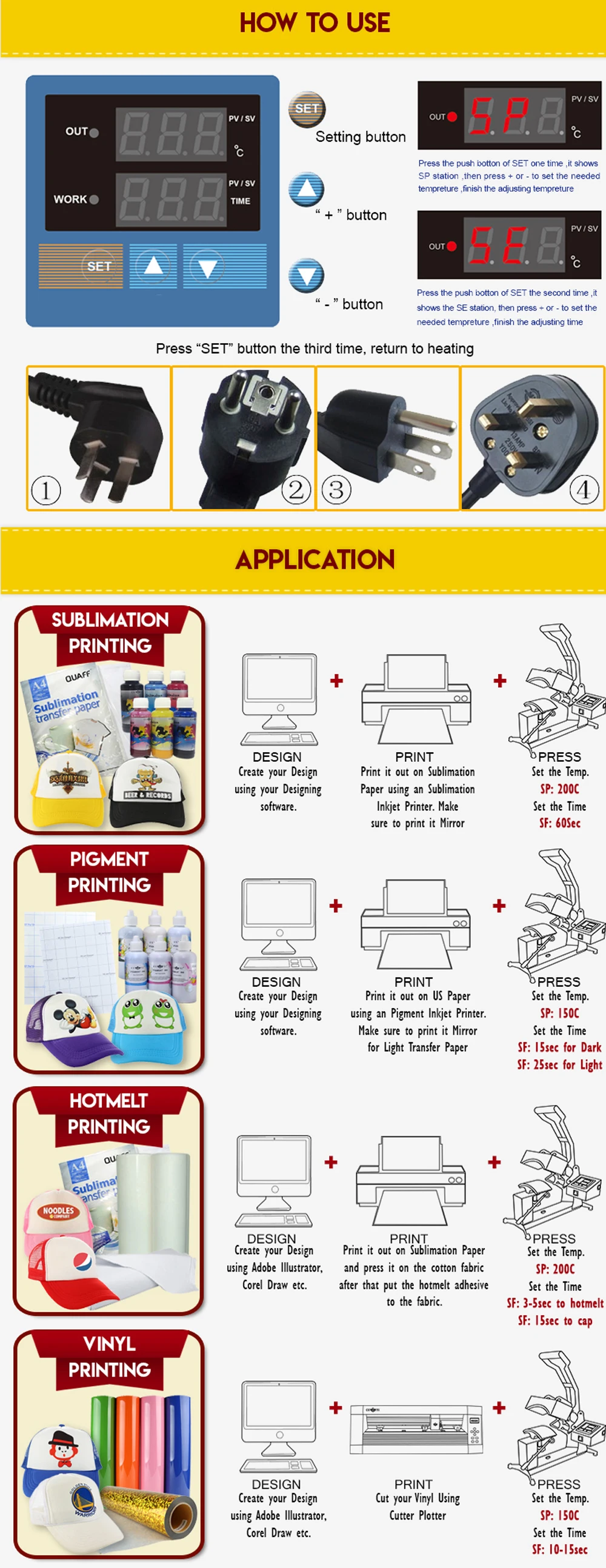 2 In 1 Digital Double Display Machine Hat/ Logo/label Sublimation Heat ...