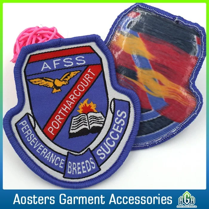 Customized Suit Size Shape School Uniform Woven Badges - Buy Woven ...