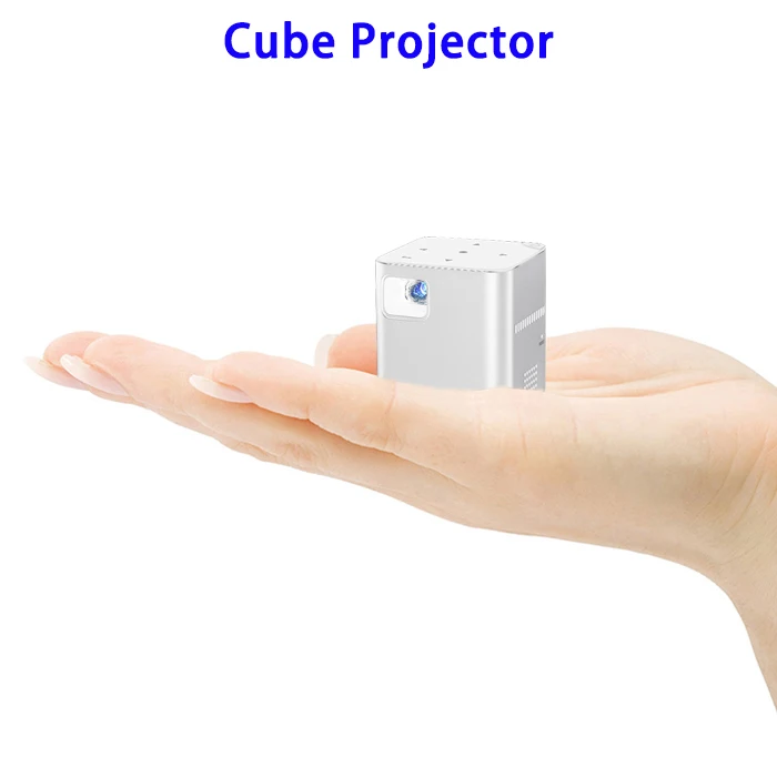 Portable Mini Cube Shaped Multimedia Video Led Projector With 4 Colors ...