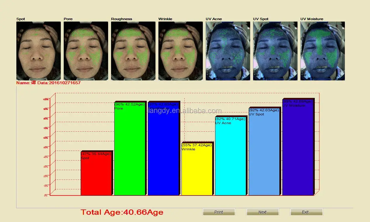 2021 Facial Analysis Scanner Face Detector Detectores Skin Aging Pores ...