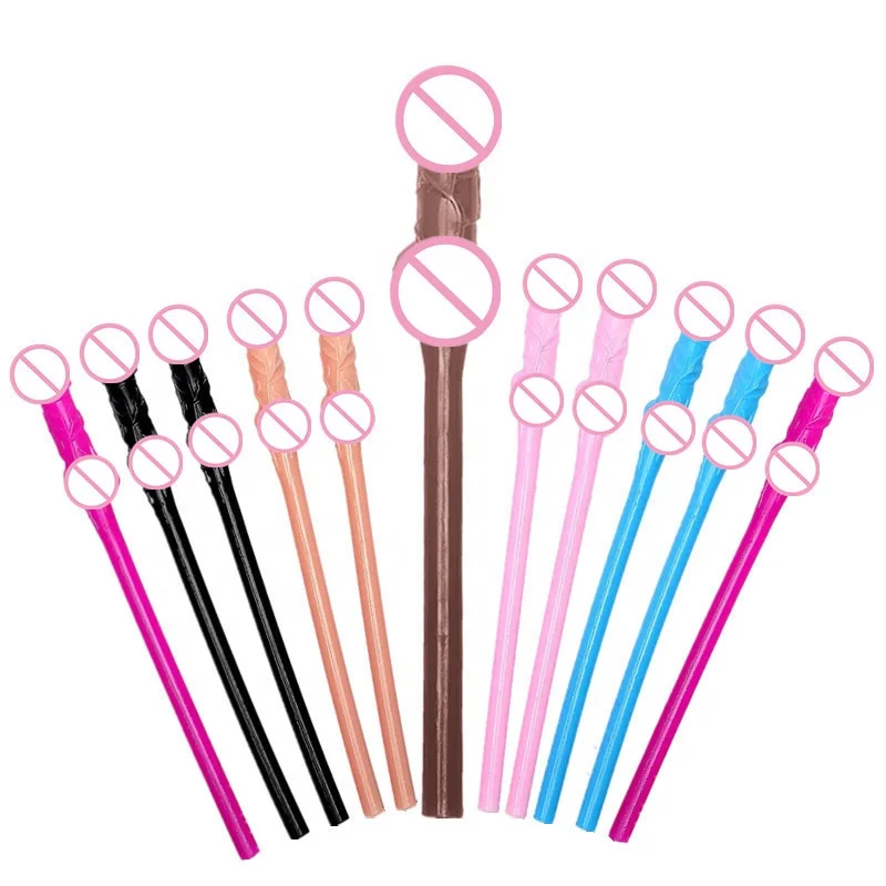 Hens Night Adult Willy Straw Penis Straw 11pck Including 1 Hot Pink ...