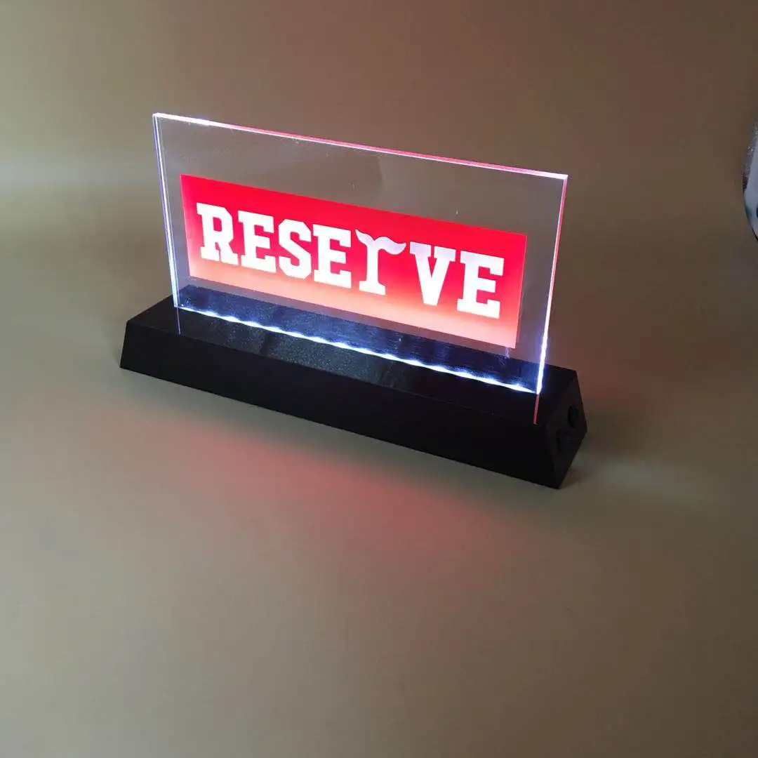 Wholesale Restaurant Reserve Table Sign Etched Acrylic Led Signs - Buy ...