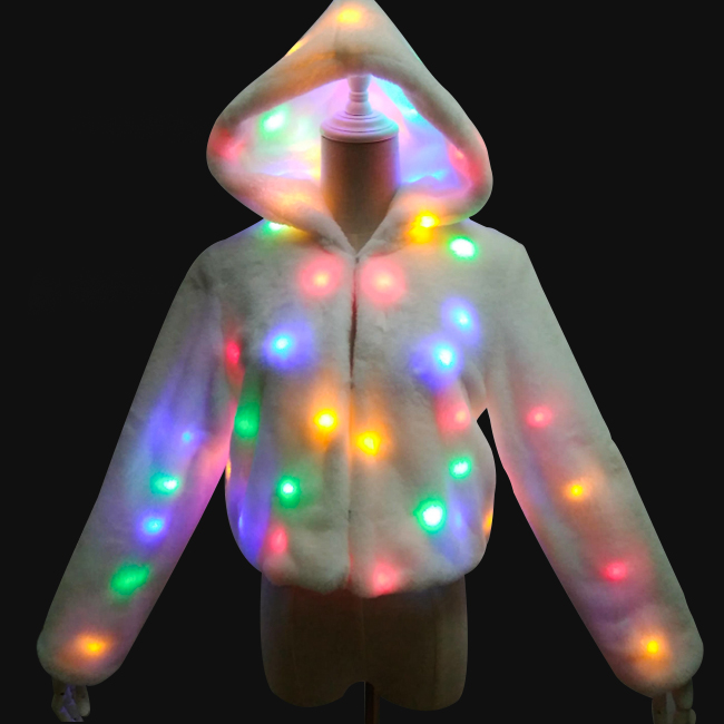 High Quality Glowing Colorful LED Light Luminous Hoodie