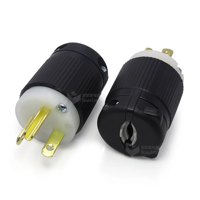 Nema 6-20P 20A 250V Straight Blade Heavy Duty Male Plug and Female ...