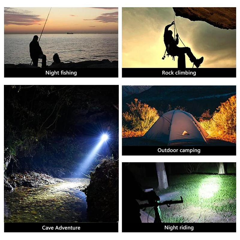 Portable Bright 10000 Lumen Flashlight 10x Xm-l T6 3 Light Modes ...