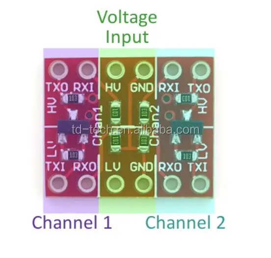 Taidacent 3.3V to 5V I2C 4 Channel Level Translator Module for Data ...