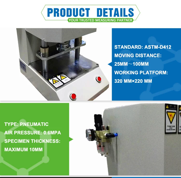 High Accuracy Rubber Astm-d412 Punch Die Testing Equipment - Buy Punch ...