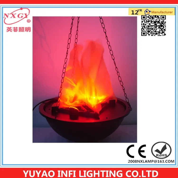 Silk Hanging Fire Flame Lamp - Red, 12W Incandescent