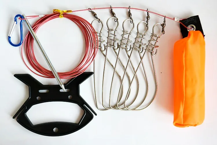 3.5m Lock Buckle Stainless Steel Live Fish Locks Belt Fishing Stringer ...