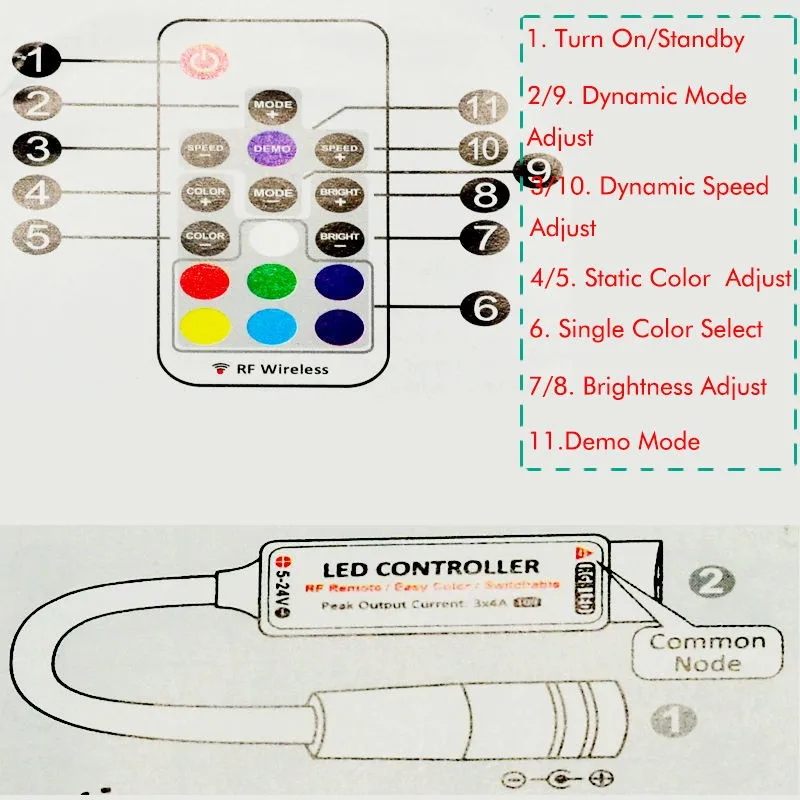 12v Rgb Strip Controller With Power Dc Jack 3x2a Mini Rgb Controller ...