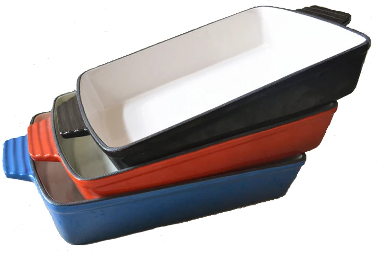 Cast Iron Cookware Deep Baking Dish,Baguette Baking Tray,Pizza Bakeware ...