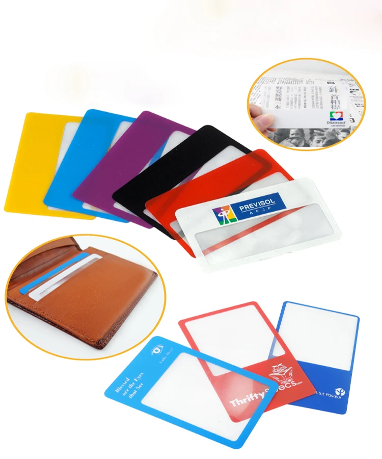 Customized Plastic Magnifier Wallet Size Magnifier Cards Amplifying ...