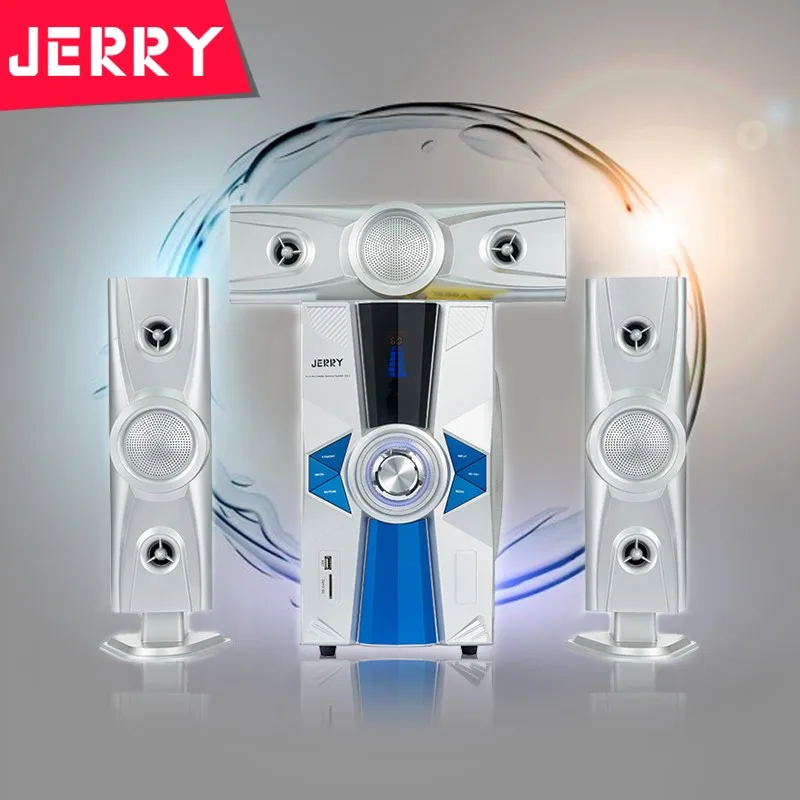 Jerry Power 5.1 Channel Home Theater System Wooden Woofer Soeaker With ...