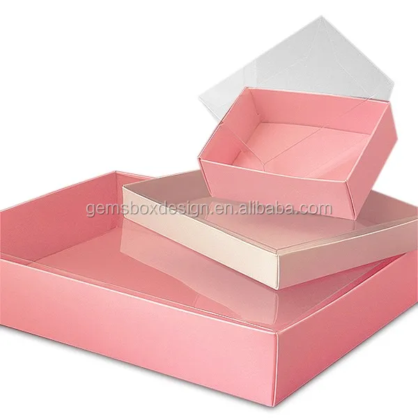 Premium Heavy Cardboard Plastic Top Cover Fold Up Clear Top Box - Buy ...