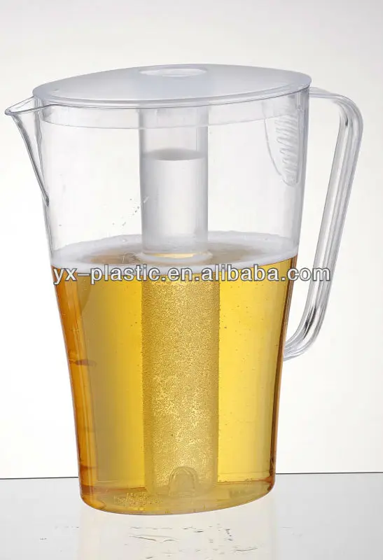 1.8l Plastic Beer Pitcher With Ice Tube And Lid - Buy Beer Pitcher ...
