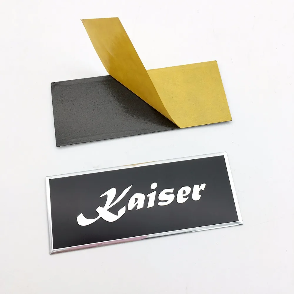 Custom Metal Silver Raised Logo Self-Adhesive Sticker