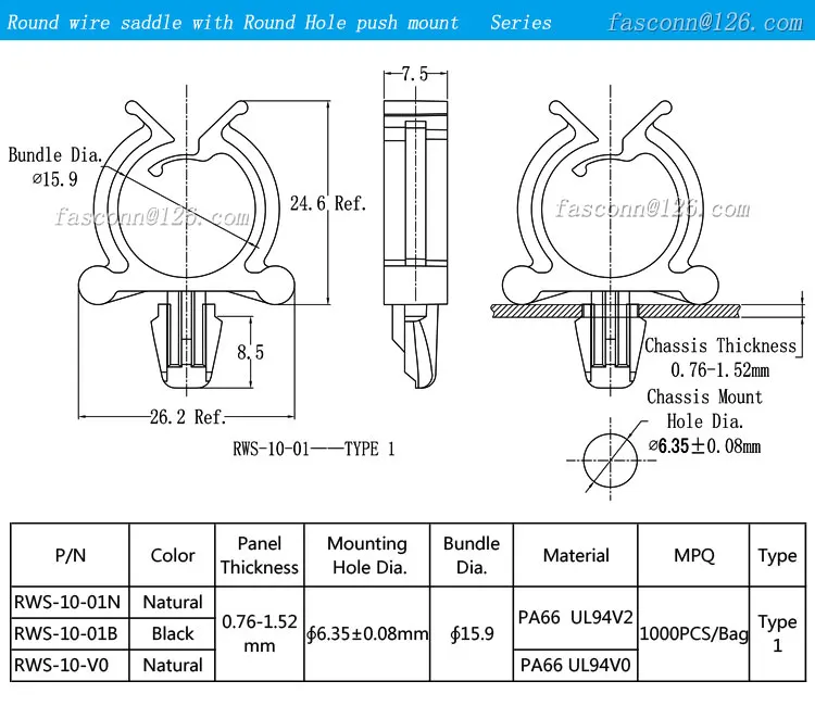 Nylon Round Cable Wire Saddle - Efficient Cable Management