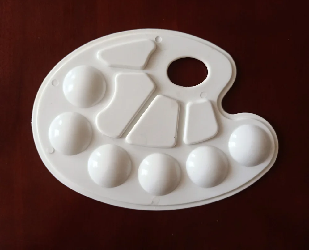 White Plastic Palette With 6 Holes For Art Painting - Buy White Plastic ...