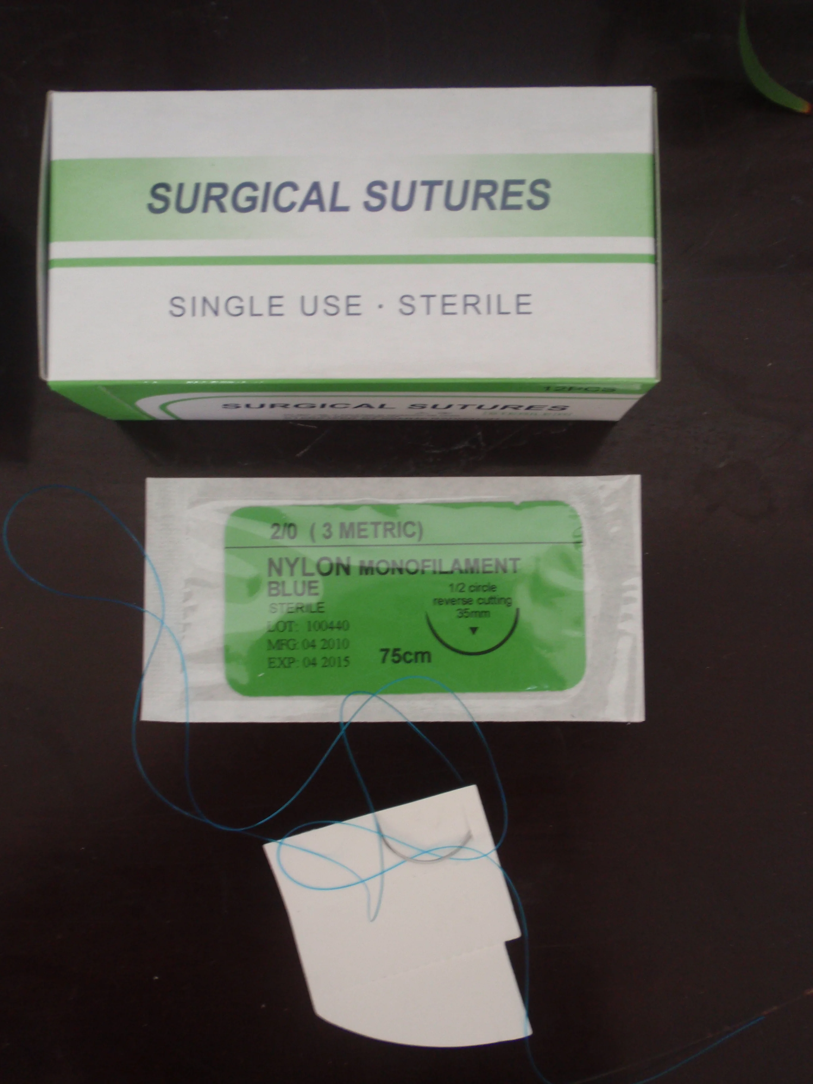 Disposable Nonabsorbable Surgical Nylon Suture - Buy Nylon Surgical ...