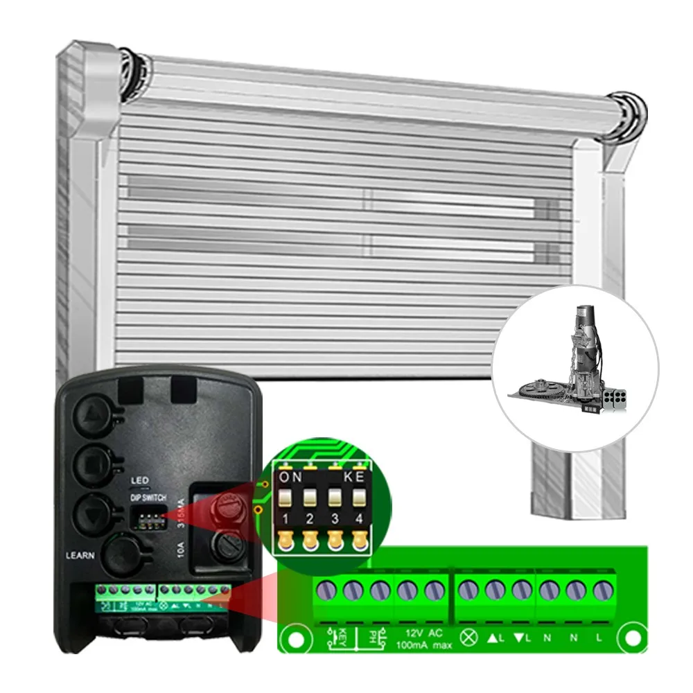433mhz Rolling Code Tube Motor Control Panel Roller Shutter Turbular ...
