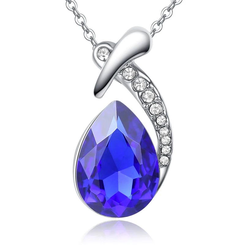 New Women Jewelry Zircon Water Drop Shape Engagement Necklace N56 - Buy ...