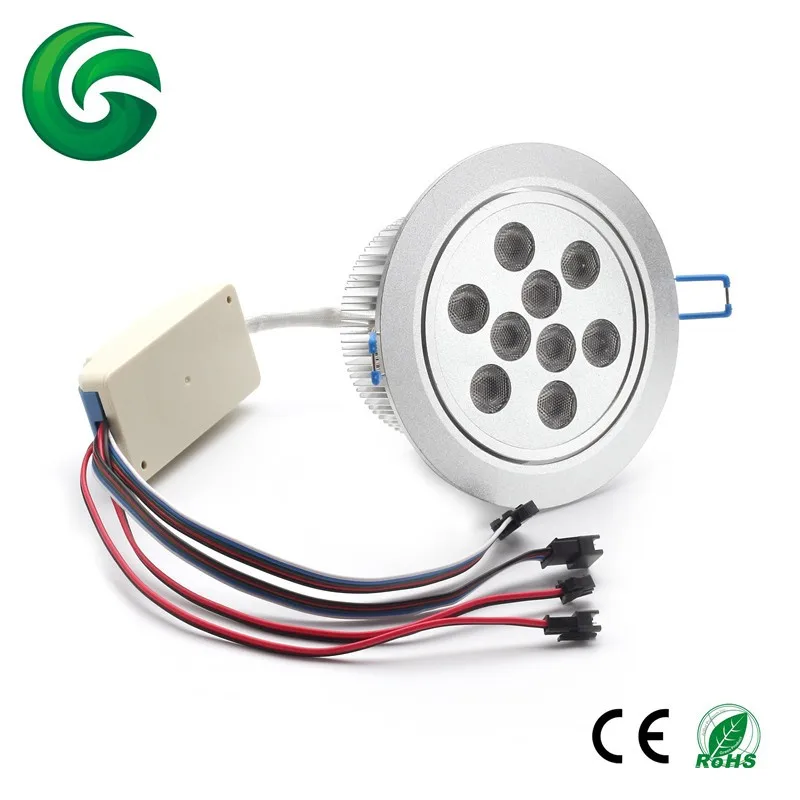 Luxgreen Adjustable 24VDC 9*3W DMX 3IN1 Rgb+white LED Downlight