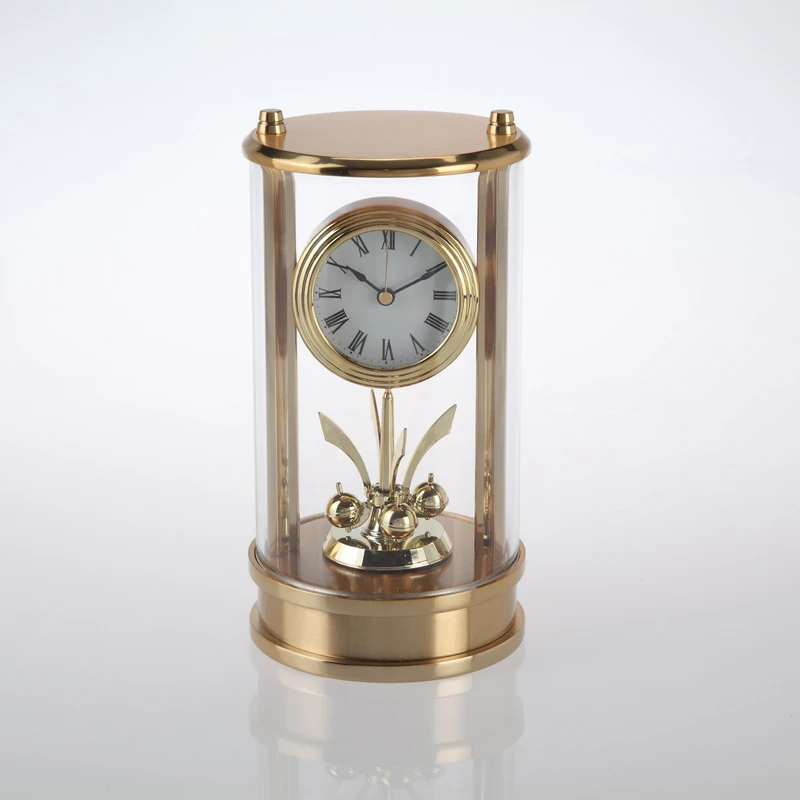 Aluminum Table Clock with Rotating Pendulum - Conda A6048