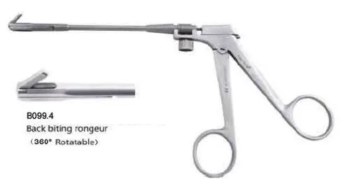Ent Nasal Rigid Forceps / 360 Degree Rotatable Back Biting Rongeur ...