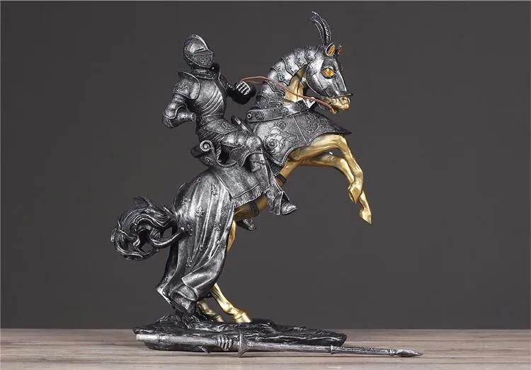 Antique Silver Resin Medieval Knight Statue - Buy Knight Statues ...