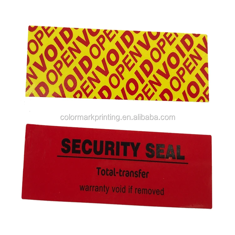 Custom Destructible Warranty Void If Broken Stickers Tamper Proof Seals ...