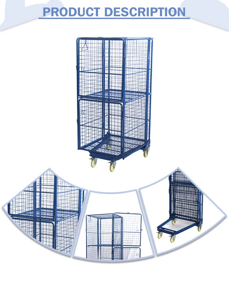 Roll Cage Lockable Rolling Steel Metal Storage Cage Pallets with wheels ...