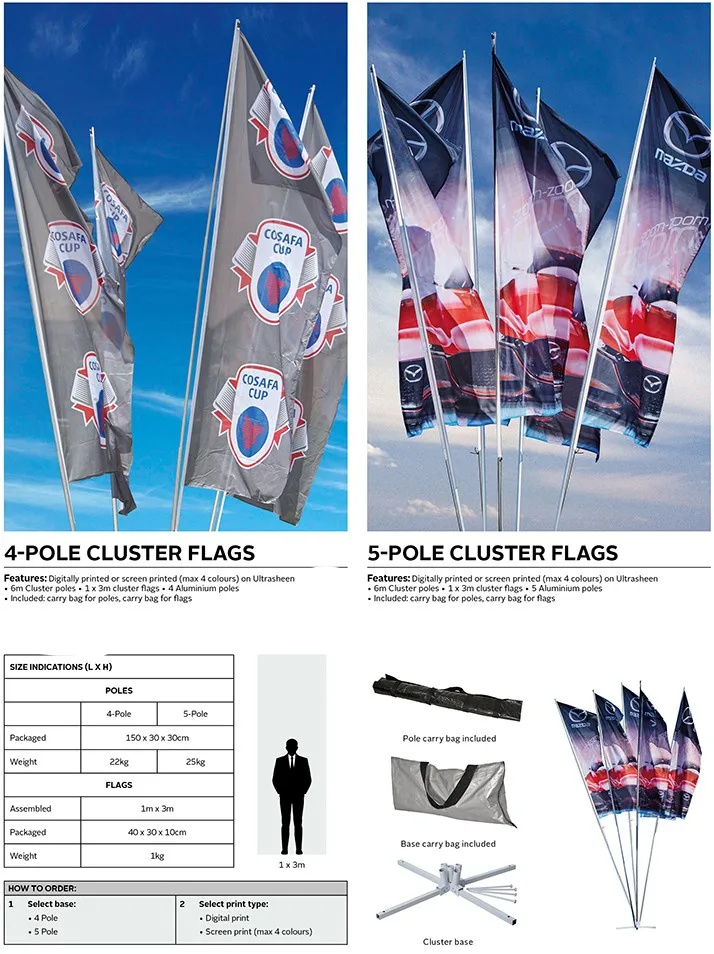 Outdoor Advertising Aluminum Flagpole Base Cluster Flag - Buy High ...