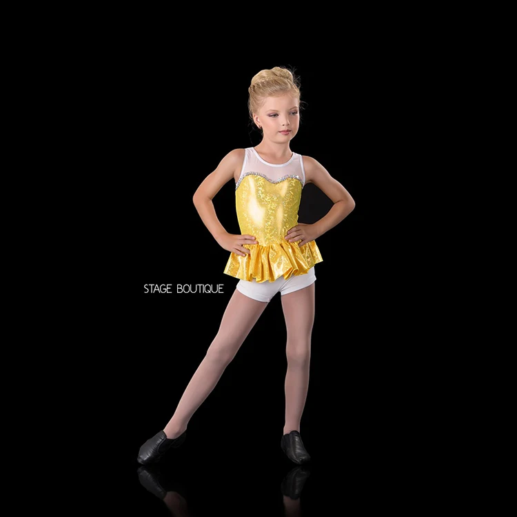 Girls Dress Skirt Yellow Dance Dress Ballet Costume Performance Wear ...