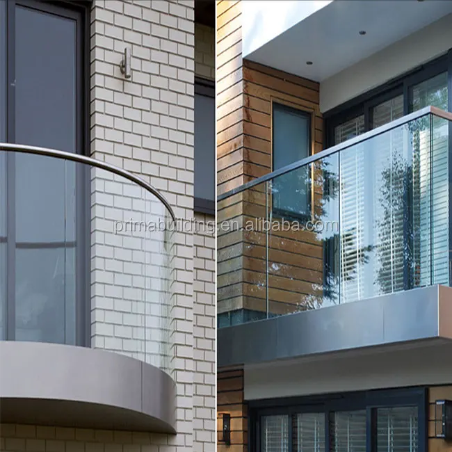 Fascia/ Face Mount Aluminium U Channel Frameless Glass Railing For ...