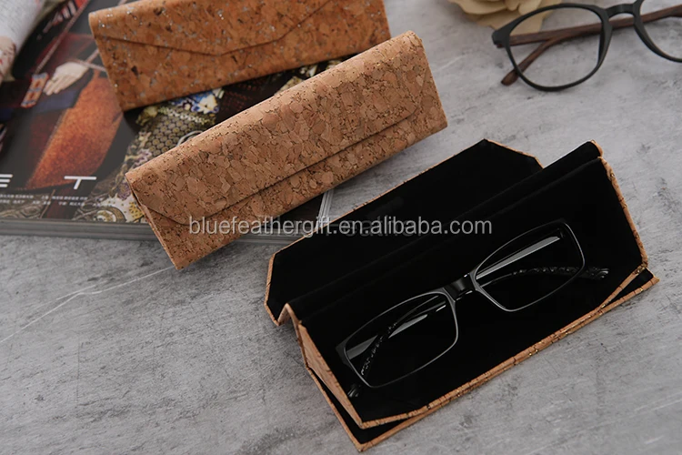 Recycled Cork PU Triangle Folding Eyeglass Sunglasses case| Alibaba.com
