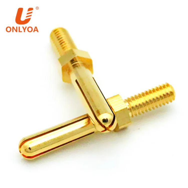 4mm Banana Plug Brass Gold Plated Cross Slotted M4 Threaded Male Panel ...