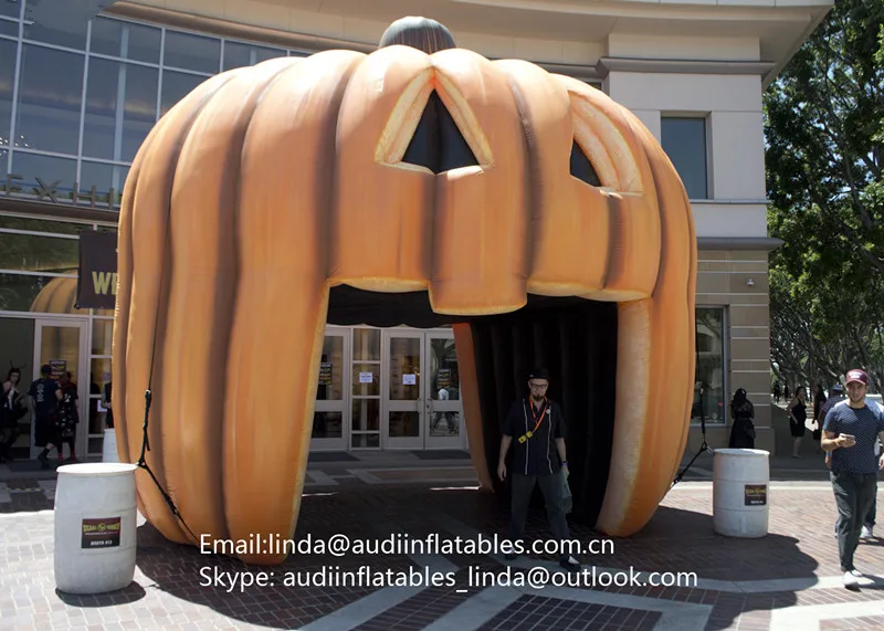 3m Tall Inflatable Pumpkin Tunnel For Halloween Decoration Outdoor ...