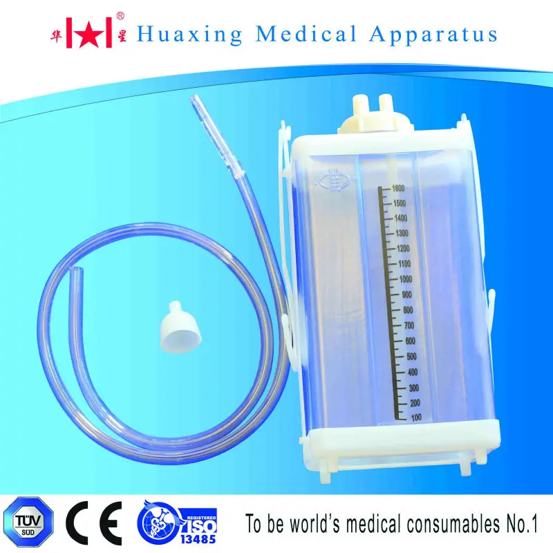 Medical Disposable Sealed Plastic Chest Drainage Bottle 1600ml Xqyl ...