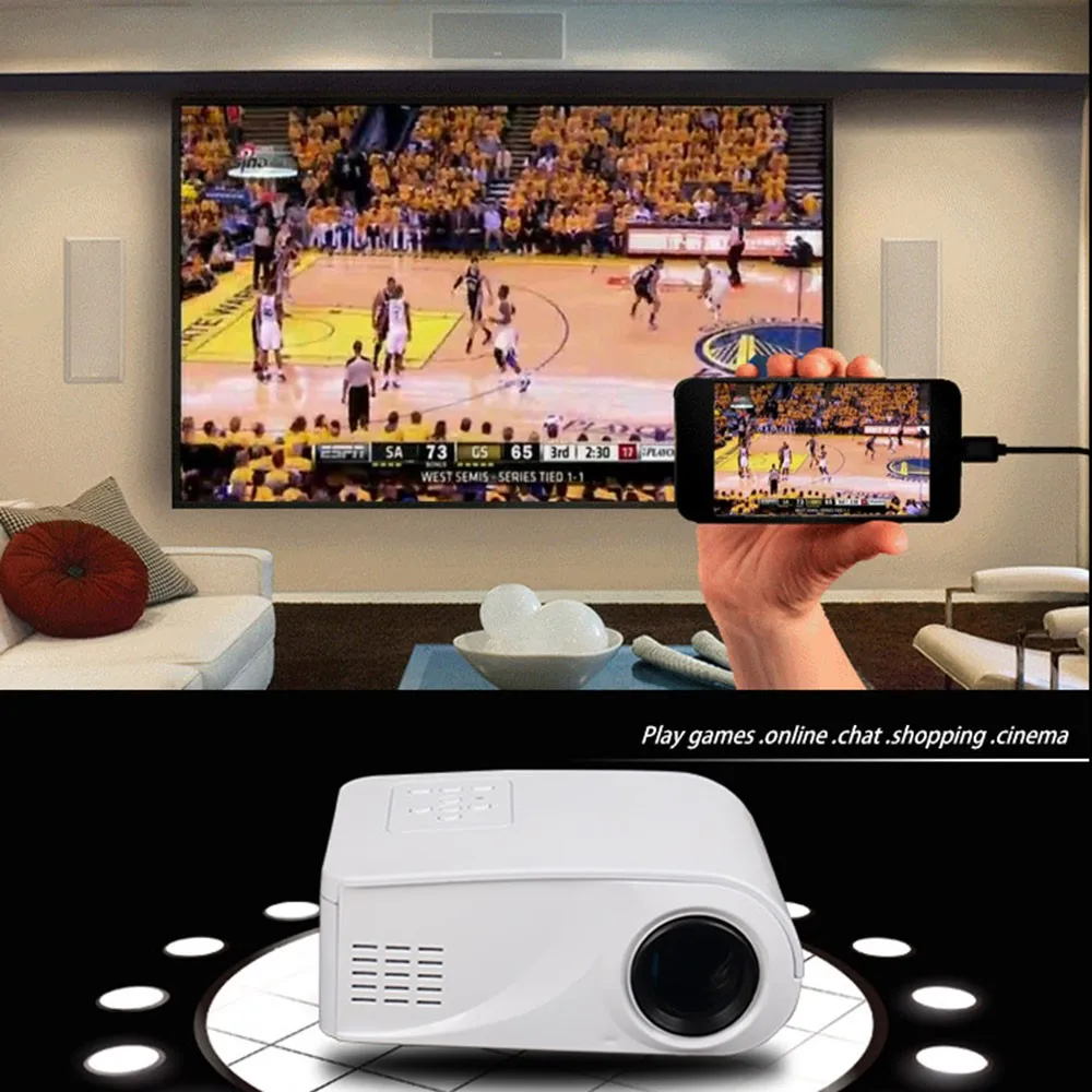X6 Mini Portable Led Projector Home Theater Multimedia Projector Full ...
